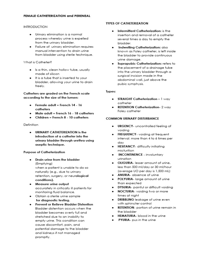 Female Urinary Catheterization Guide | PDF | Urinary Incontinence ...