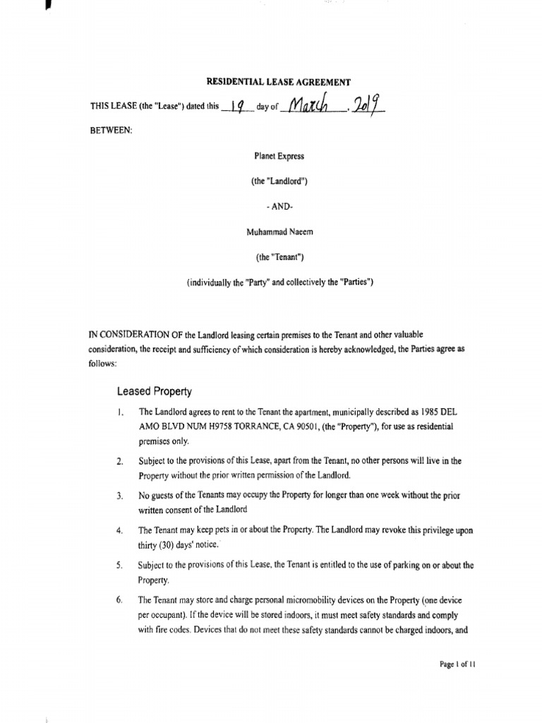 Itin and Rental Agreement | PDF