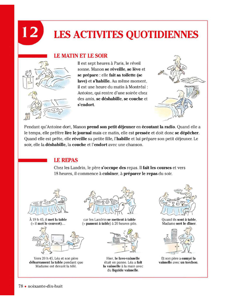 Vocabulaire Unité 12 - Les Activités Quotidiennes | PDF