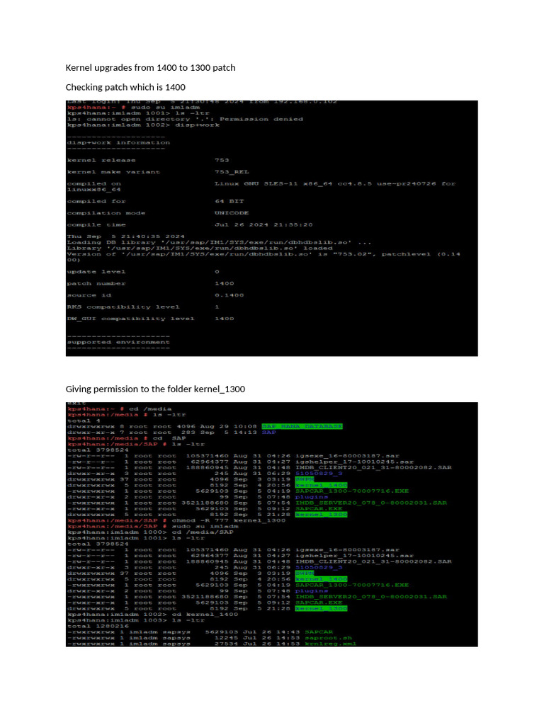 Kernel upgrades from 1400 to 1300 patch | PDF