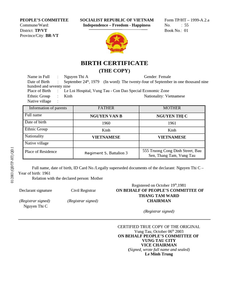 GKS Form TPHT 1999 A.2.a | PDF | Politics Of Vietnam | Vietnam War