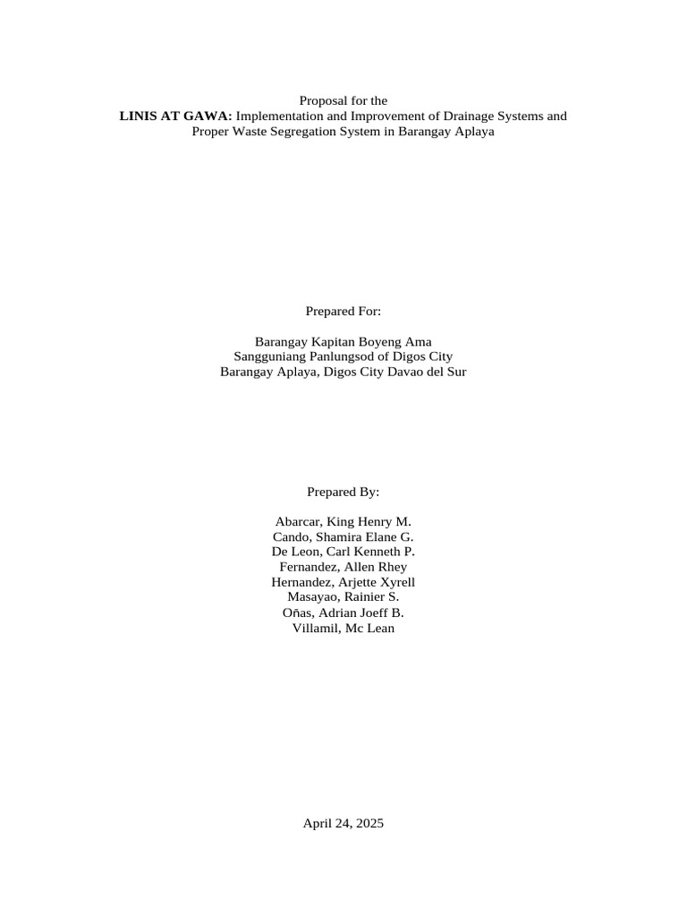 Drainage and Waste Management Proposal | PDF | Storm Drain | Flood