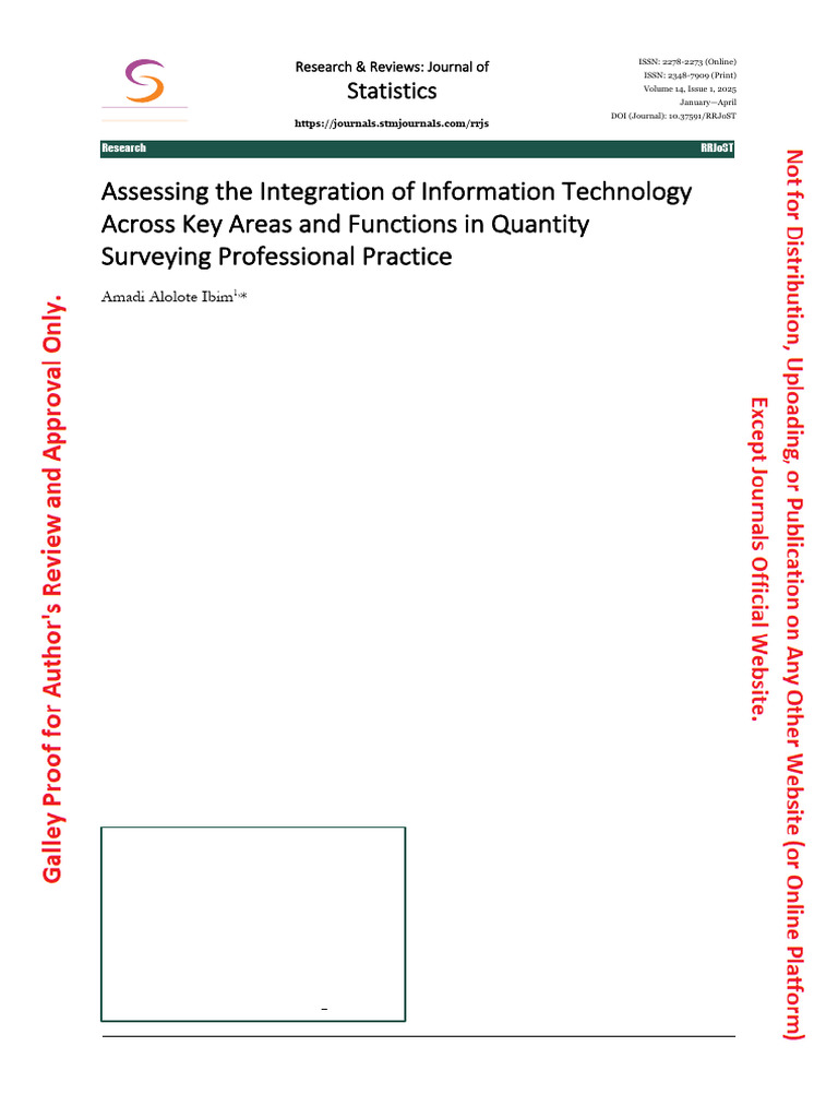 IT Integration in Quantity Surveying Practice | PDF | Building ...