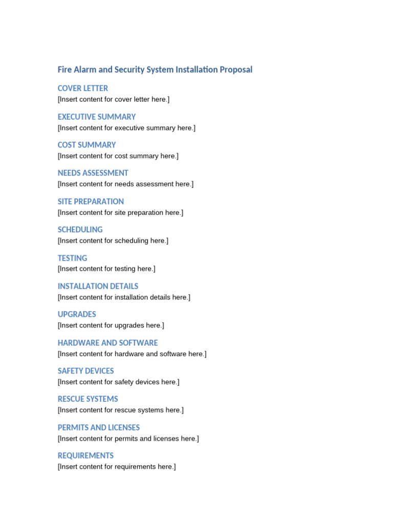 Fire Alarm Proposal Template ProposalKit | PDF