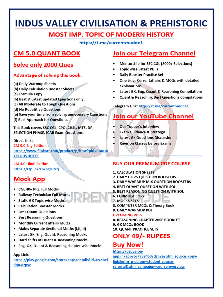 Indus Valley Civilisation & Prehistoric | PDF | Archaeology