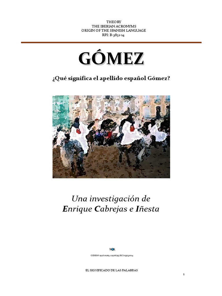 GÓMEZ ¿Qué Significa El Apellido Español Gómez? | PDF | Gramática ...