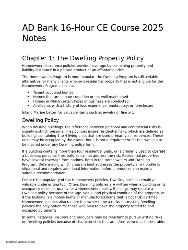 2025 Dwelling Property Insurance Guide | PDF | Insurance | Home Insurance