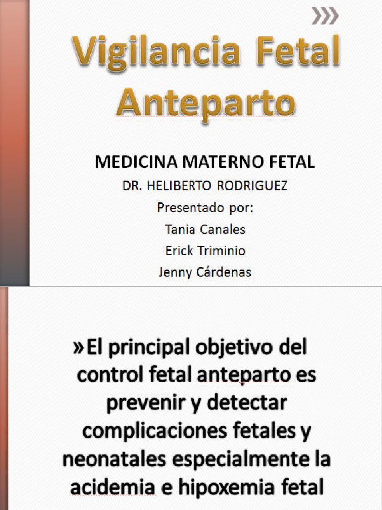 Tema 4 Vigilancia Fetal Anteparto Tania Canales, Erick Triminio y Jenny ...