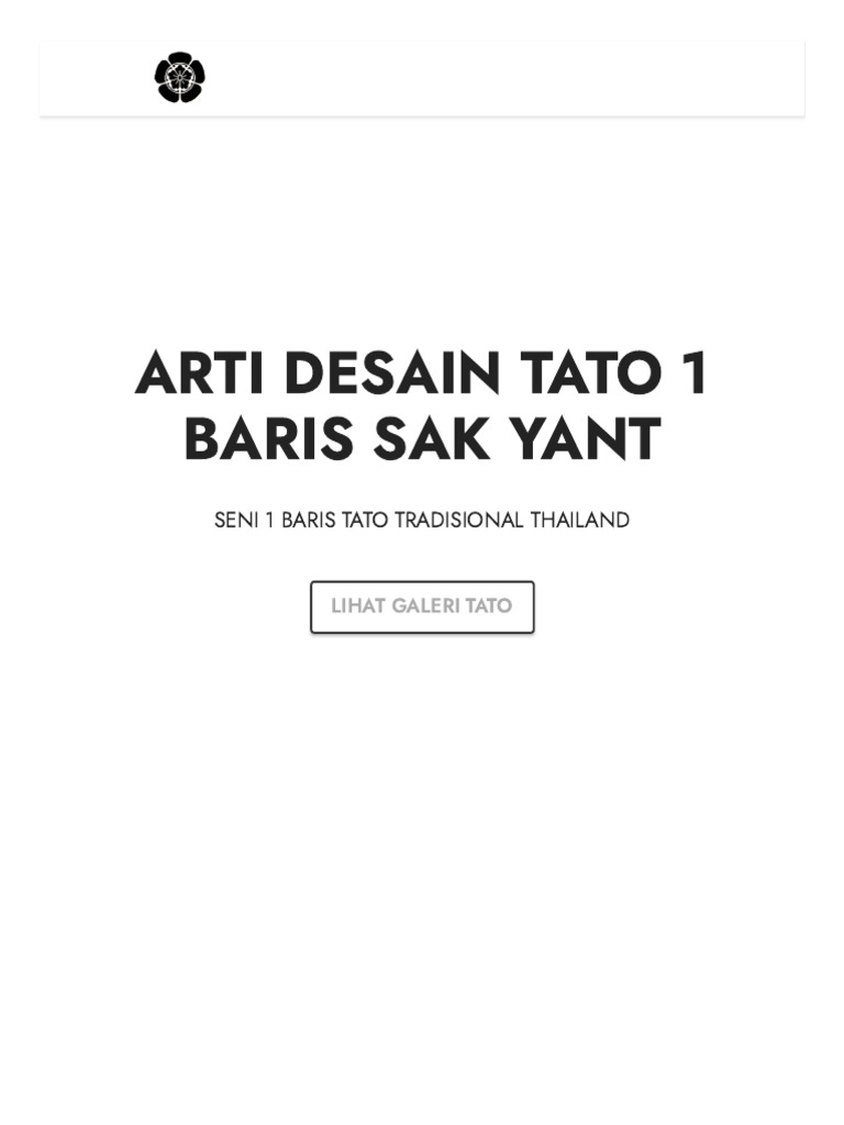 Arti Desain Tato 1 Baris Sak Yant | PDF
