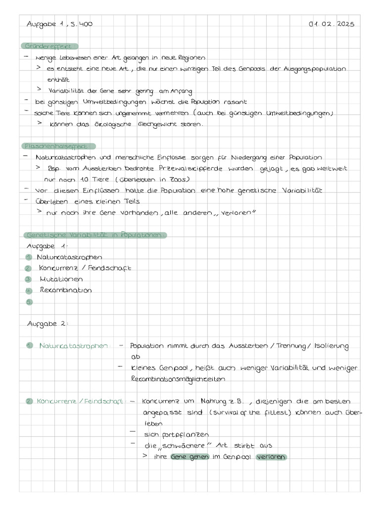 Auswirkungen Auf Den Genpool | PDF