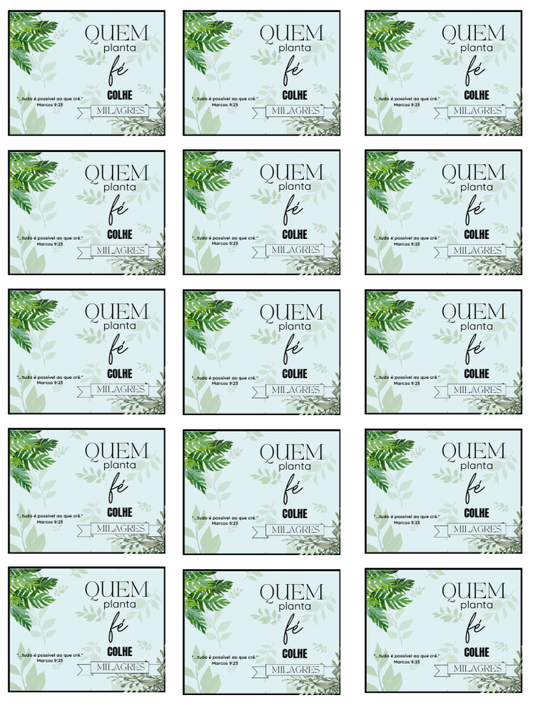 Quem Planta Fé Colhe Milagres | PDF
