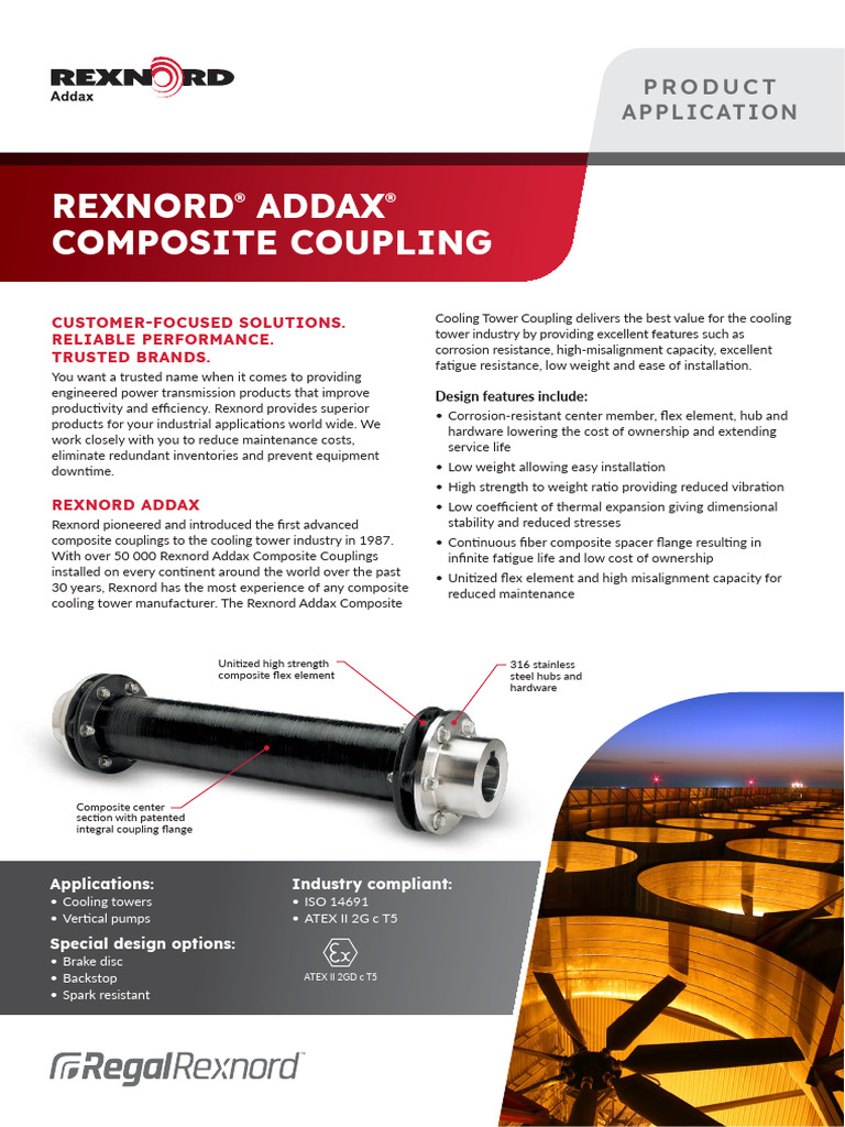 Rexnord Addax Cooling Tower Coupling | PDF | Composite Material ...