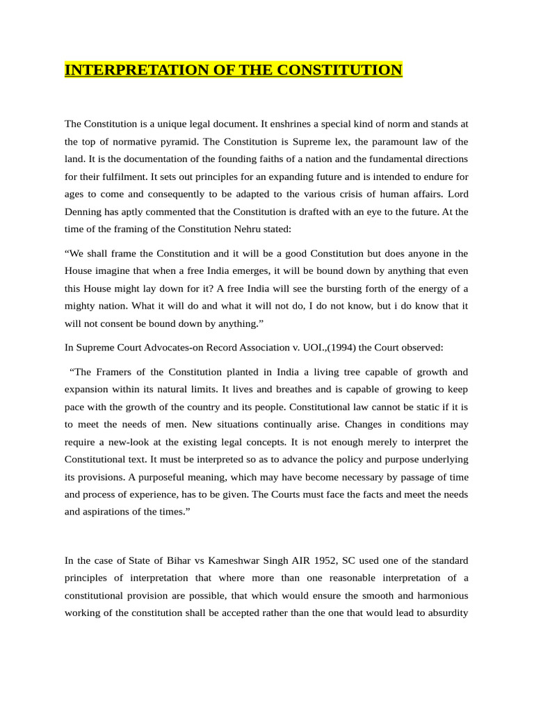 Constitution Interpretation Principles | PDF | Justice | Crime & Violence