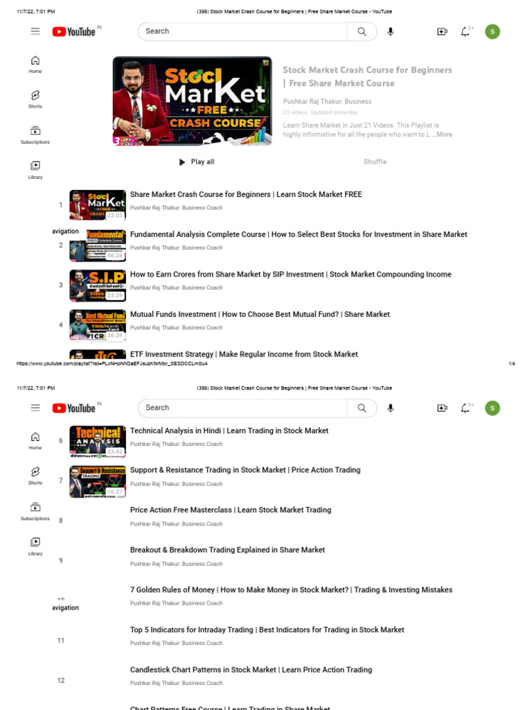 Stock Market Crash Course For Beginners - Free Share Market Course ...