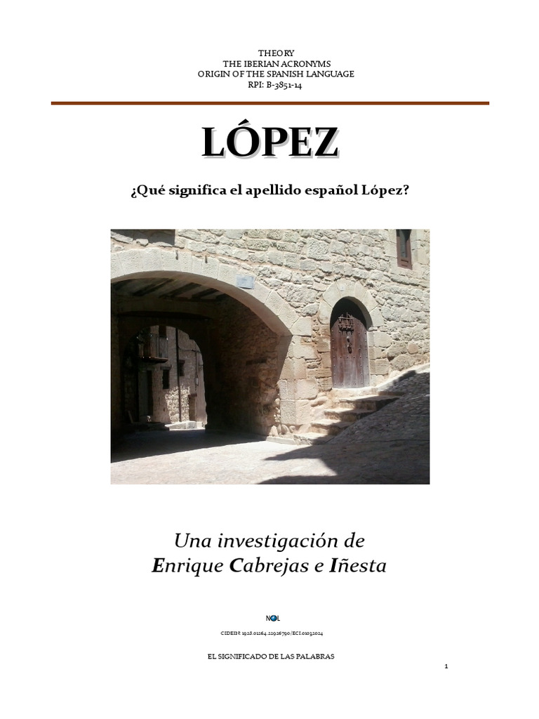 LÓPEZ ¿Qué significa el apellido español López? | PDF | Escritura ...