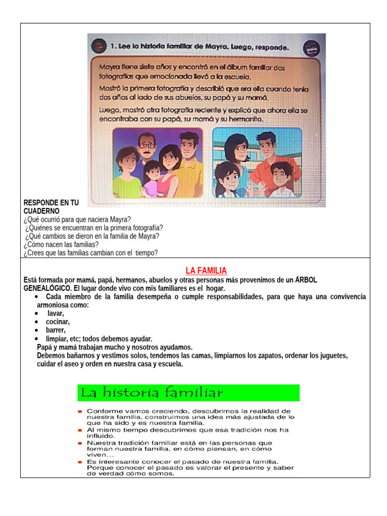 Ficha P, S Como-Es-Tu-Familia | PDF