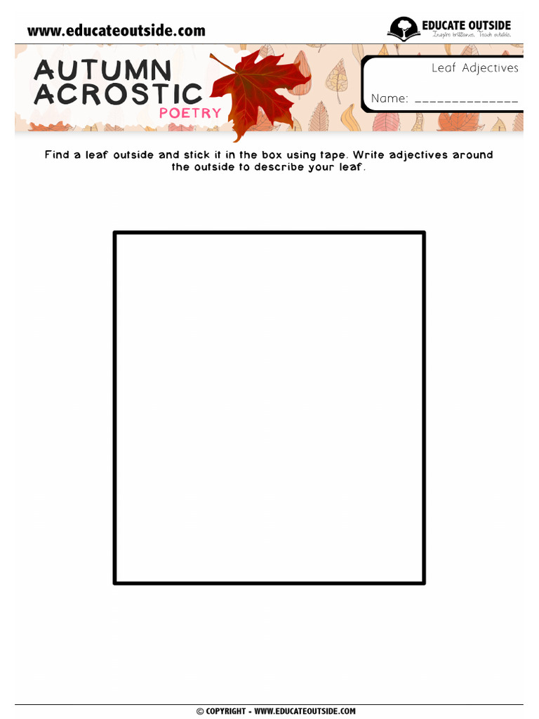 Autumn Acrostic Leaf Adjectives | PDF