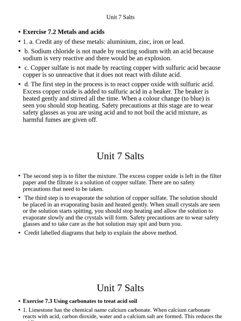 Year 9 Unit 7 Salts Workbook Answer 87ff11b3 bd80 4ae1 b9f1 3ecffe03333b | PDF | Soil | Sulfuric ...