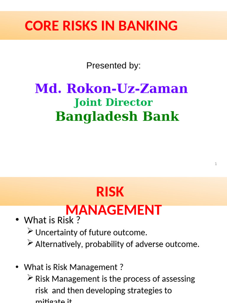 Core Risks in Banking | PDF | Internal Control | Banks