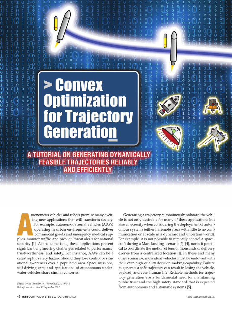Convex Optimization for Trajectory Generation a Tutorial on Generating Dynamically Feasible ...
