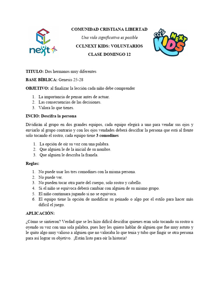 12 Leccion Jacob y Esau | PDF | Jacob | Isaac