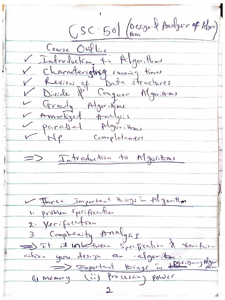 Atiku's CSC 501 Full Class Notes | PDF