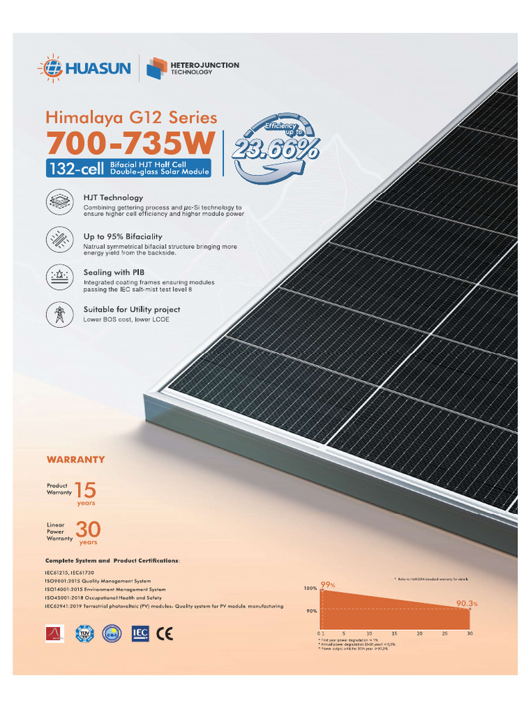 Datasheet Placa Huasun HS-210-B132DS700 | PDF