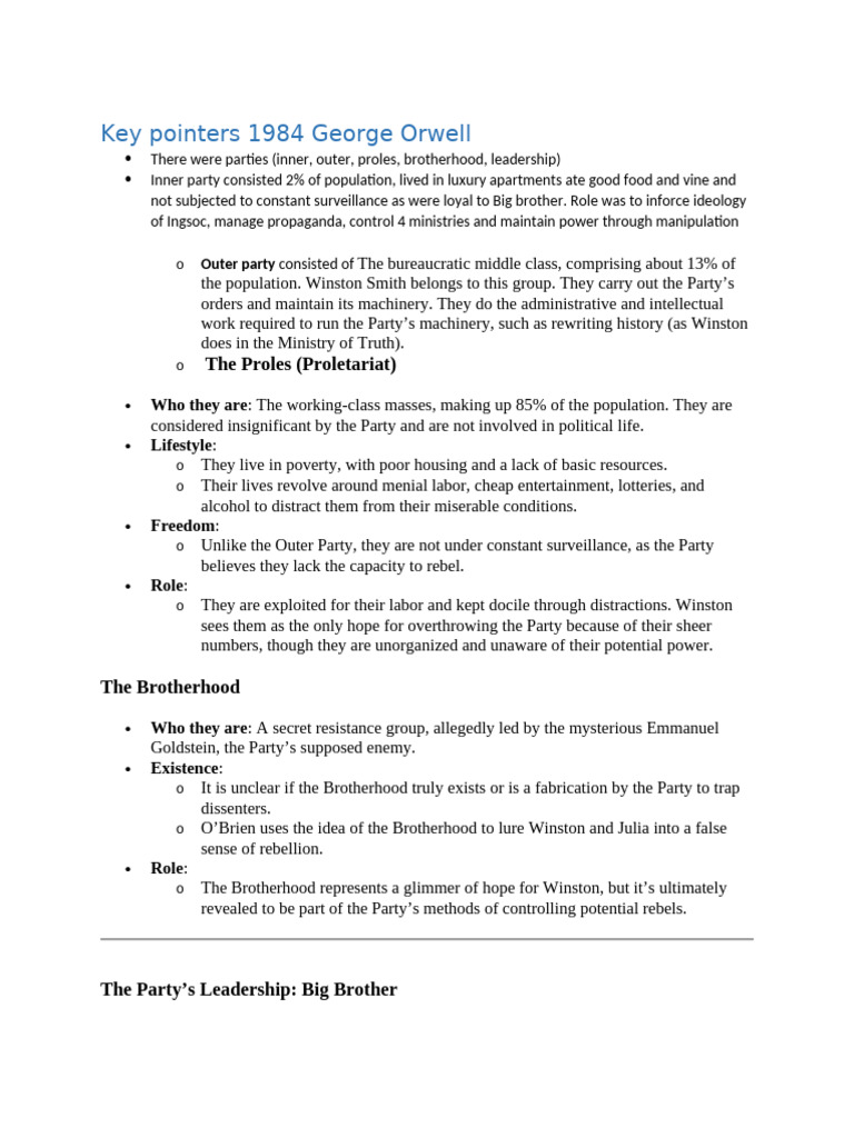 Key Insights on Orwell's 1984 Structure | PDF