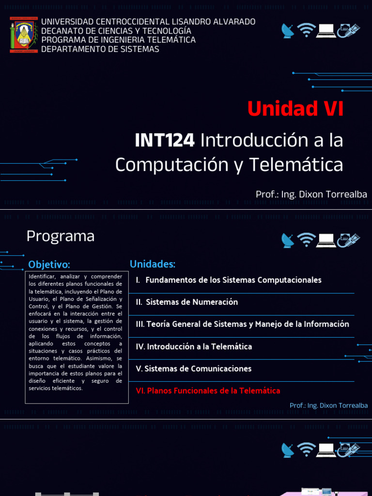Unidad Vi Int124 | PDF | Red de computadoras | protocolo de Iniciacion de Sesion