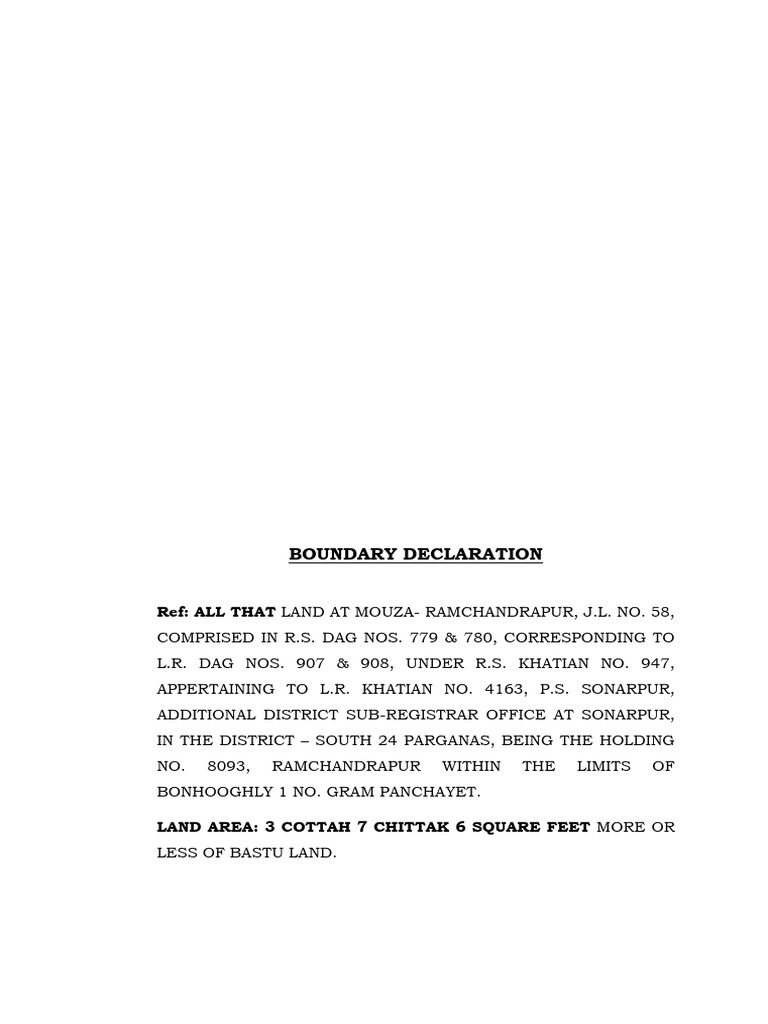 Boundary Declaration Babu Kaka | PDF | Natural Resources Law | Private Law