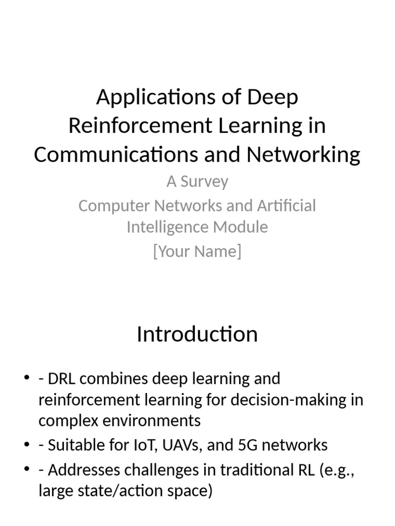 DRL in Communications Presentation | PDF | Applied Mathematics ...