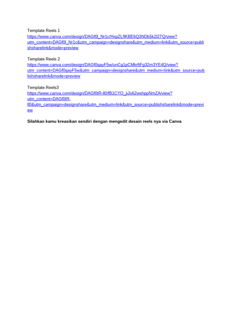 3 Template Reels Promosi | PDF