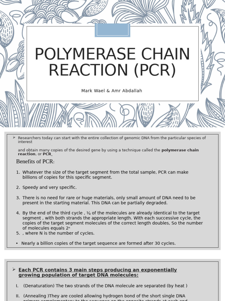 Polymerase chain reaction (pcr) (1)22 | PDF | Polymerase Chain Reaction | Dna