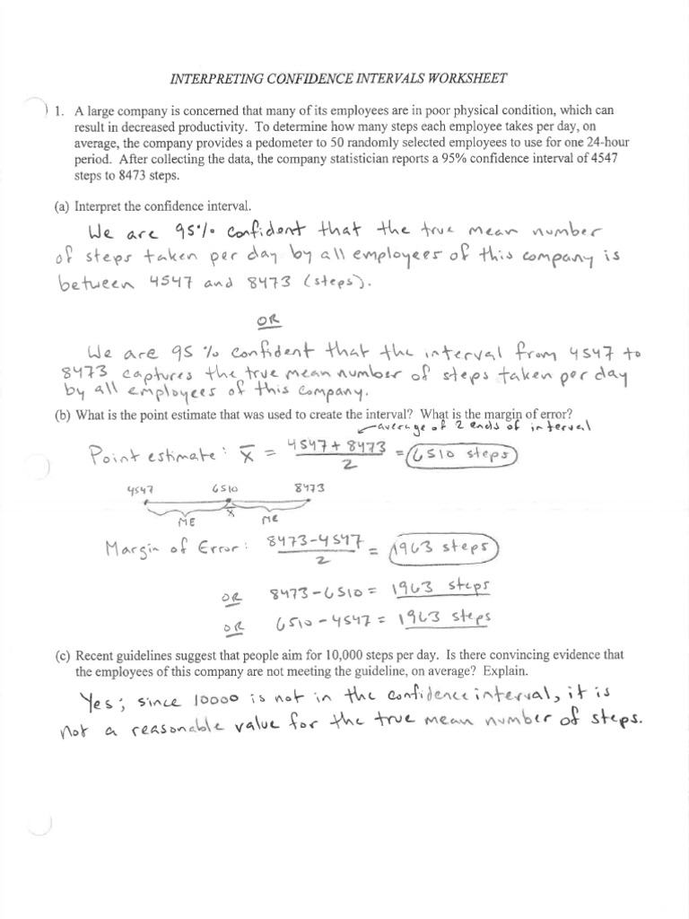 Worksheet 8.1 Solutions | PDF