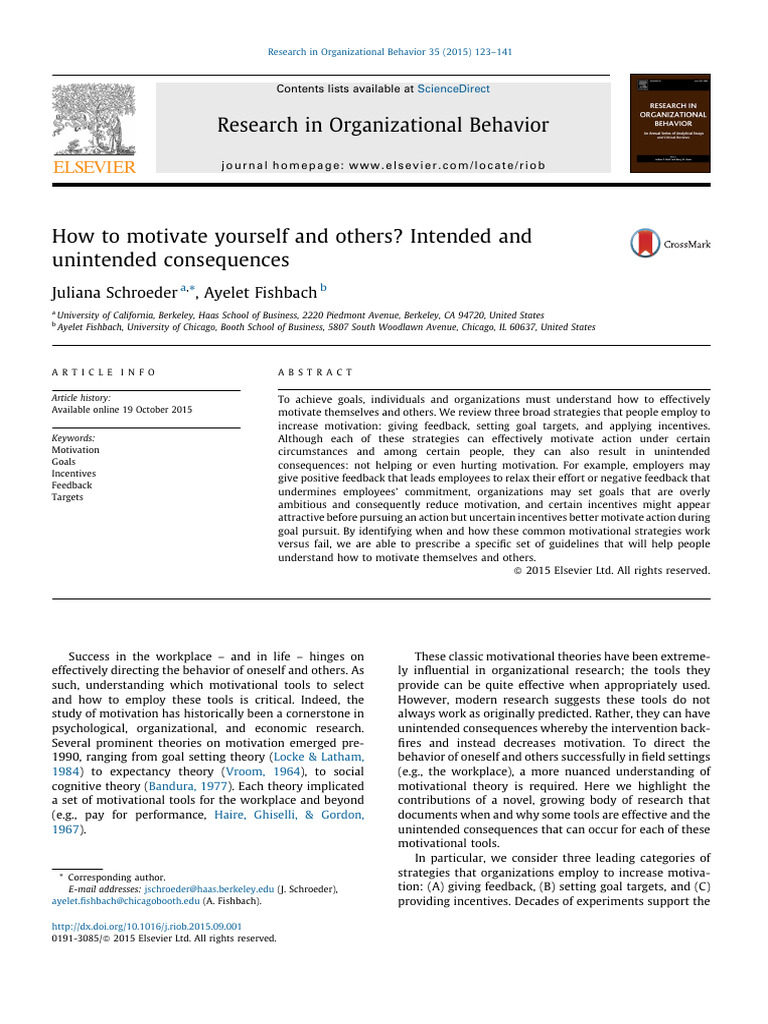 Intended and Unintended Consequences | PDF | Goal | Motivational