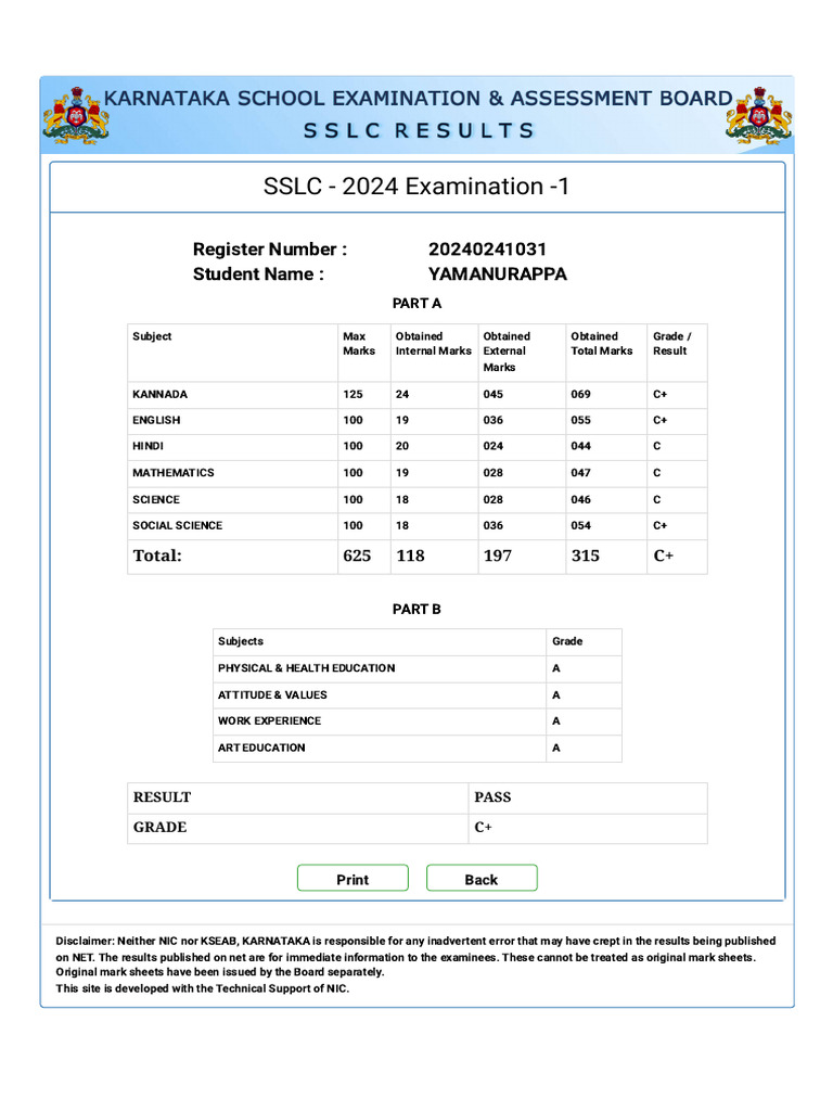SSLC - 2024 Examination 1 Result | PDF | Student Assessment And ...