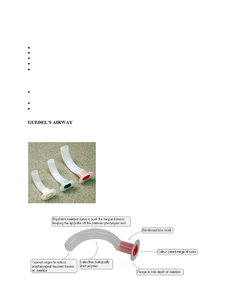 Types of Airway Devices Explained | PDF | First Aid | Respiratory System