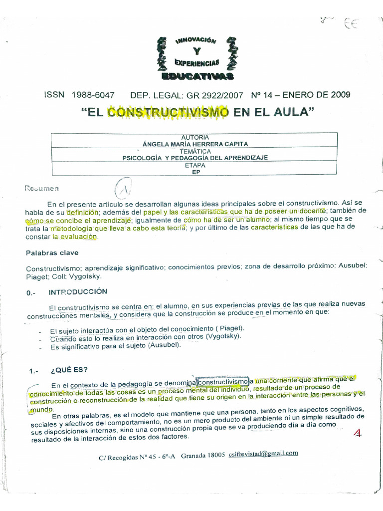 EL CONSTRUCTIVISMO EN EL AULA - (Ciencias Sociales) - 20250516193809 | PDF