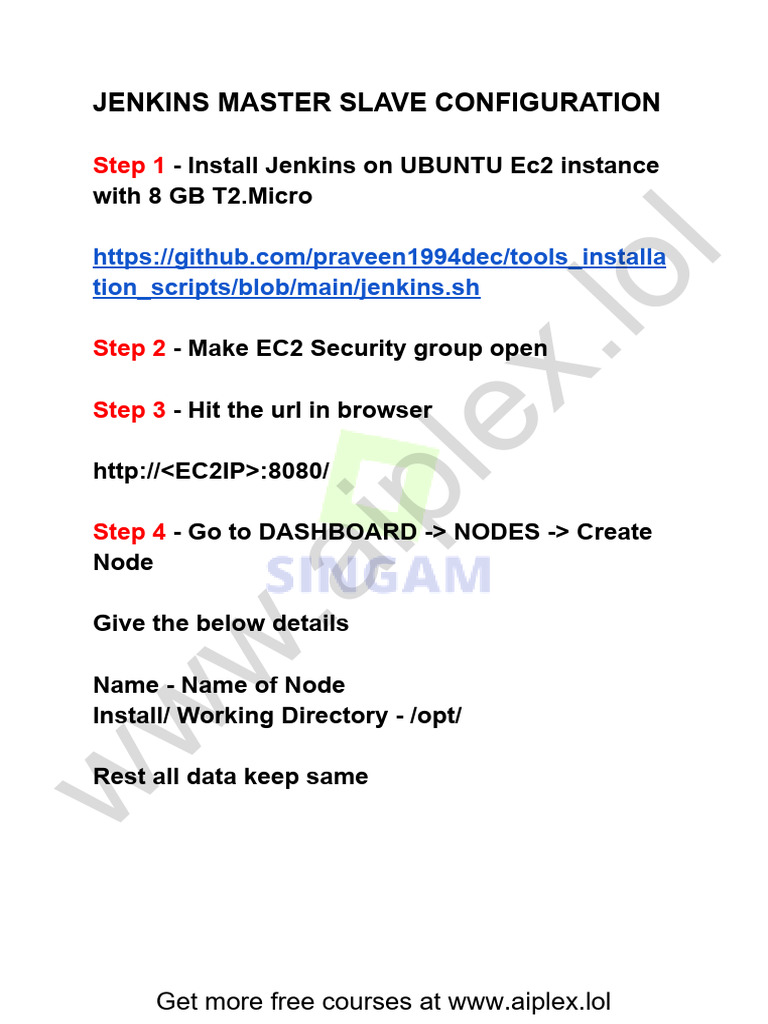 Jenkins Master-Slave Configuration | PDF