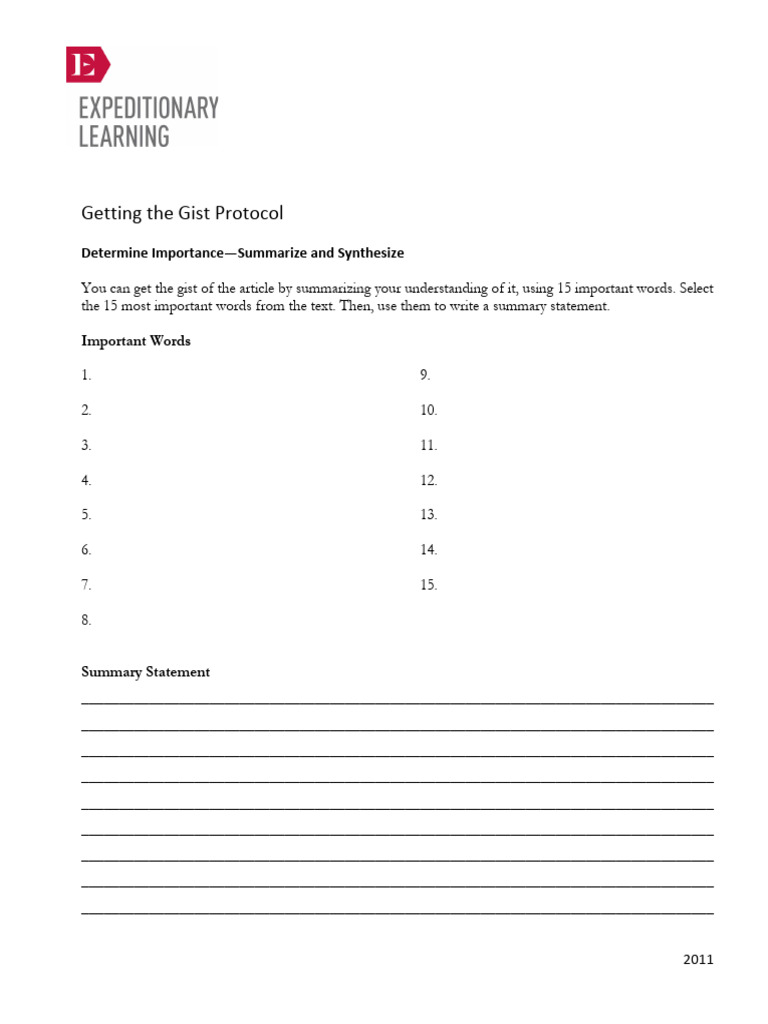 Getting The Gist Protocol Pdf
