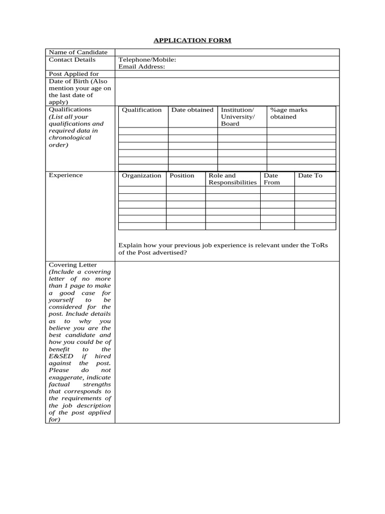 2 Application Form | PDF