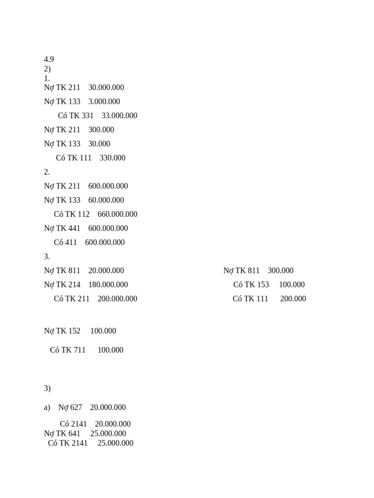 Bai Tap KTTC 4.9 4.10 | PDF