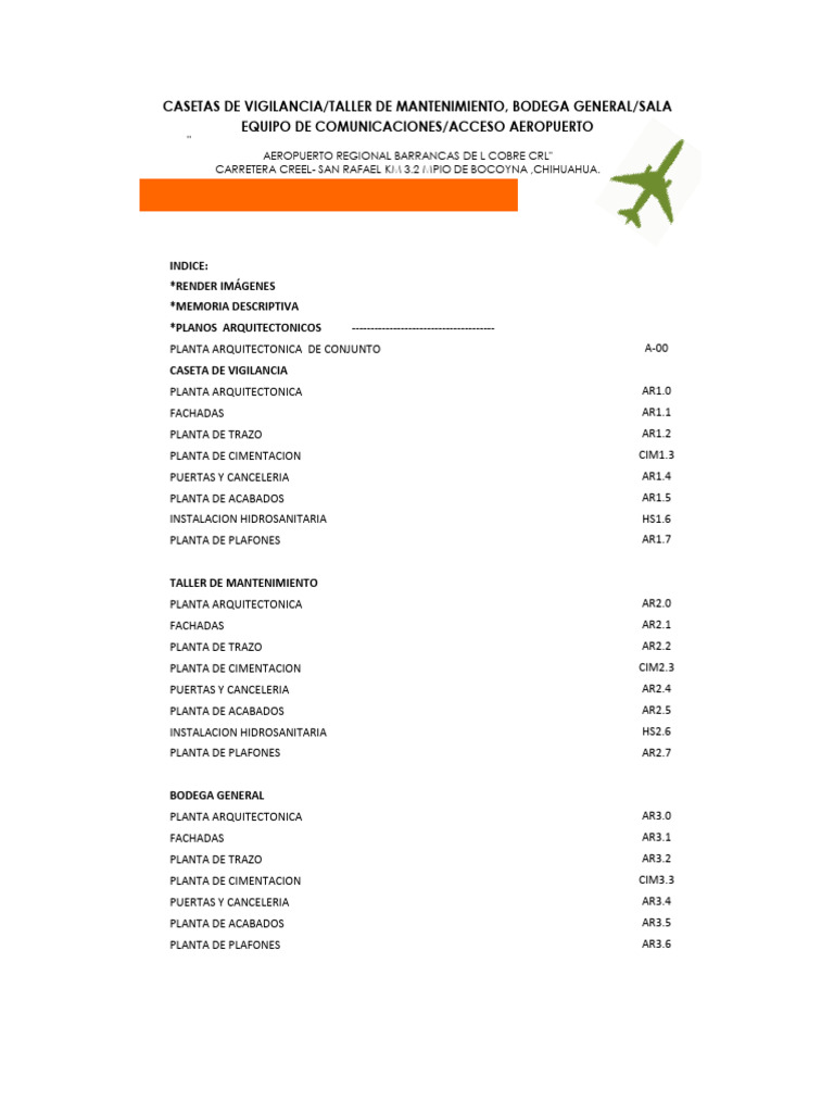 Indice y Especificaiones CRL | PDF
