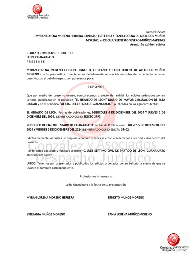 Promocion Anexando Edictos (Muñoz Moreno) | PDF