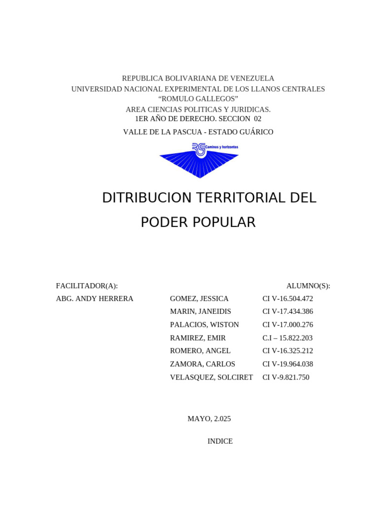 Distribución Territorial del Poder Popular | PDF | Constitución | Venezuela