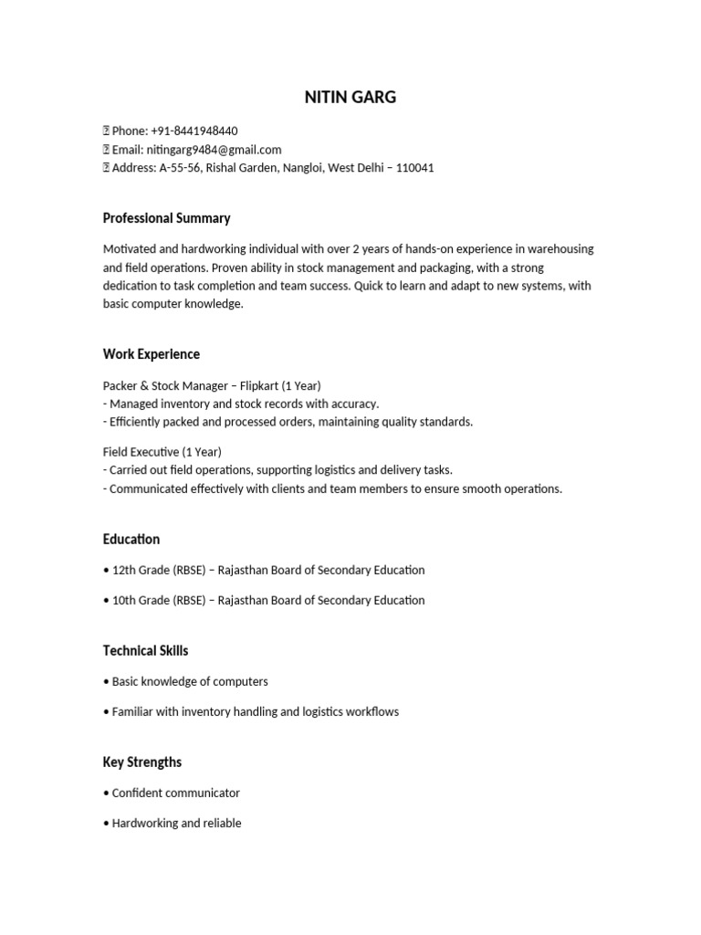 Nitin Garg Resume | PDF