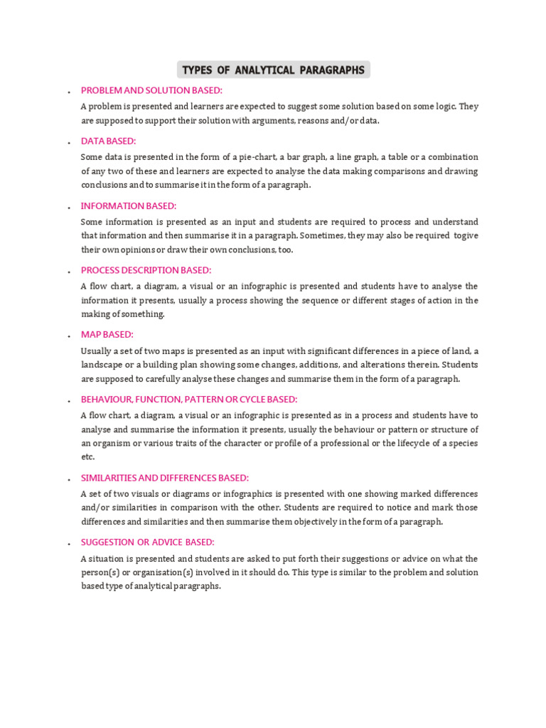 Analytical Paragraph - 1 | PDF