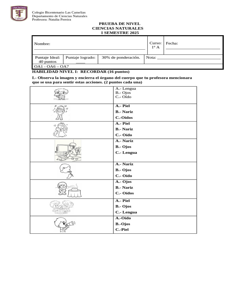 Prueba de Nivel CS 1a | PDF