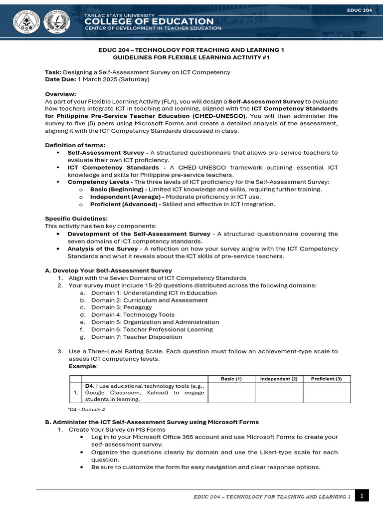 (EDUC 204) FLA 1 Guidelines | PDF | Educational Technology | Teachers