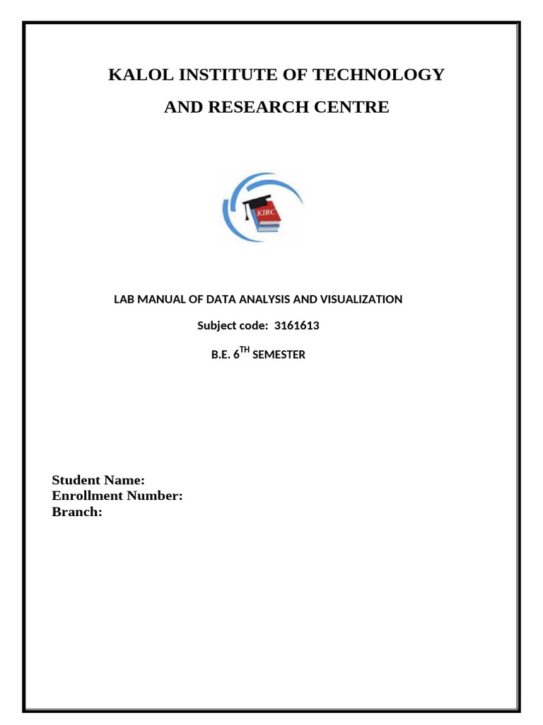 DAV - Lab Manual Index and Certificate | PDF | Data | Statistics